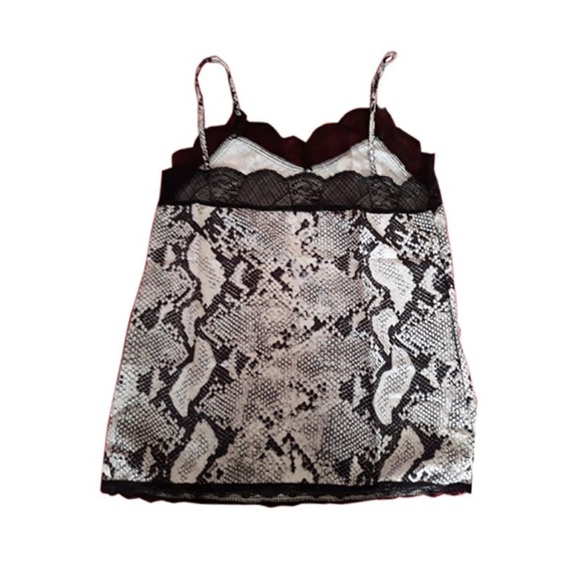 Tops | Snake Print Lace Trim Cami Top Blouse | Poshmark